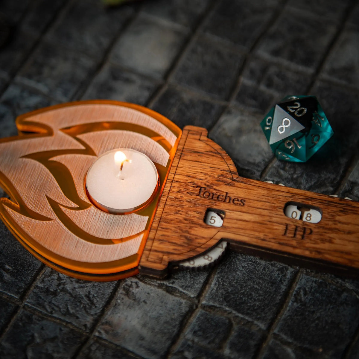 Shadowdark Torch and HP Tracker with Candle Holder – J15 Games